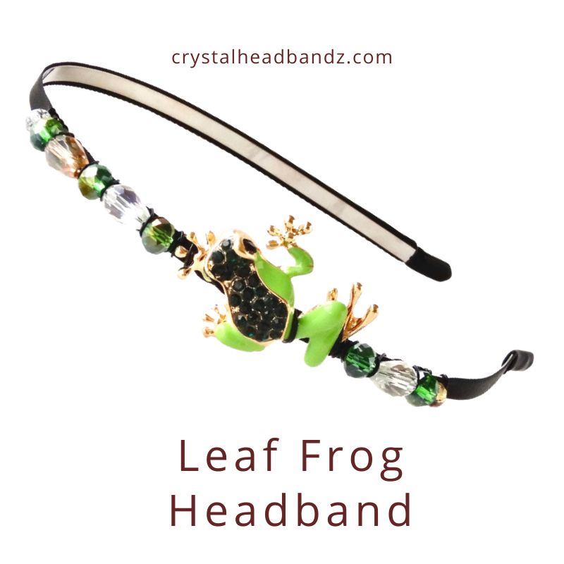Enameled Green Leaf Frog Headband for Women – Mermaid Accessories
